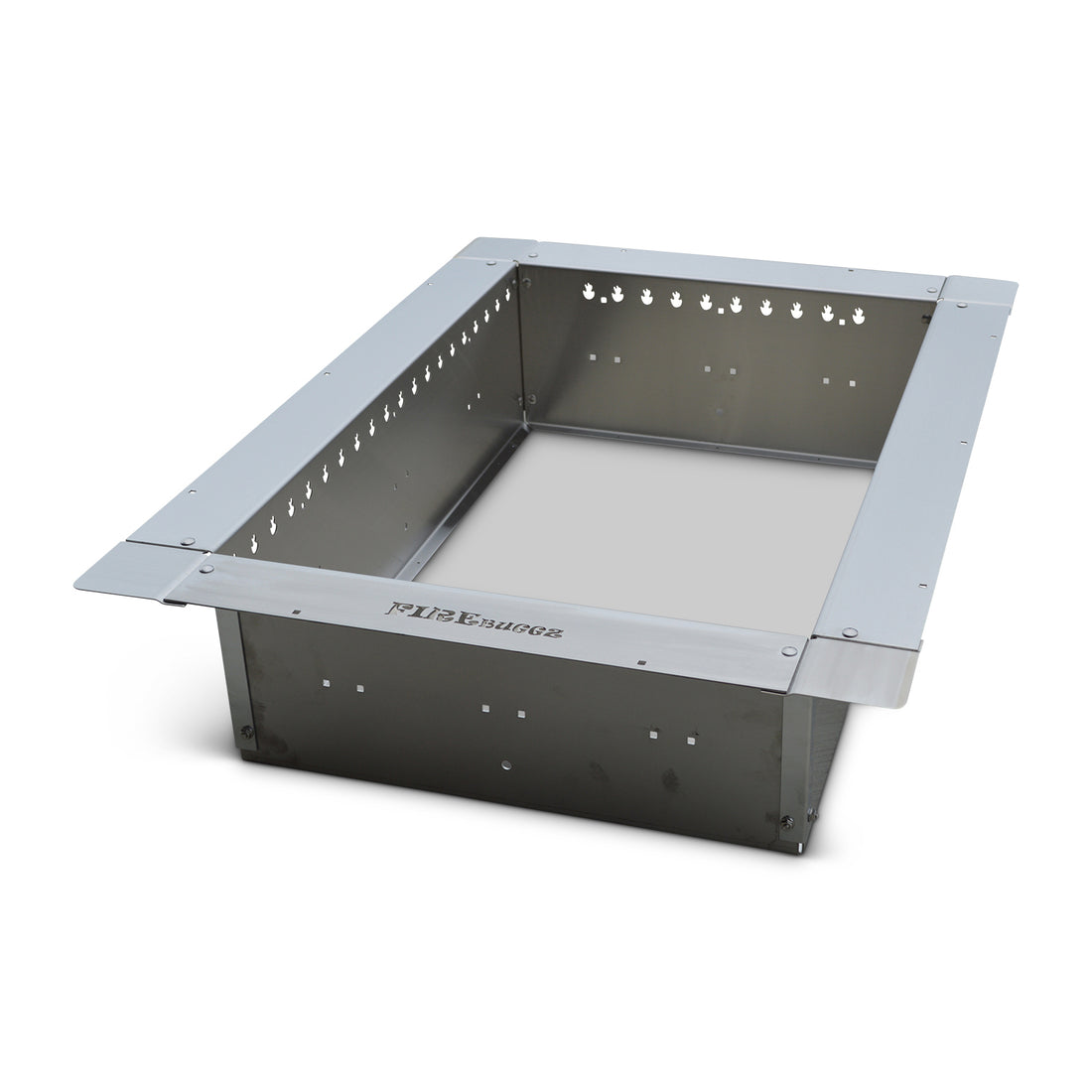 Firebuggz 36”x24" rectangle stainless steel fire pit insert, campfire