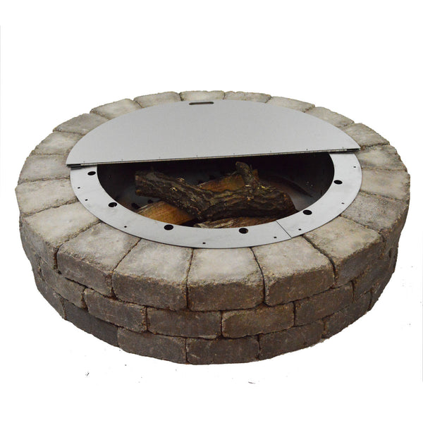Firebuggz 40” Round Stainless Steel Fire- Pit Snuffer Lid Cover - Firebuggz